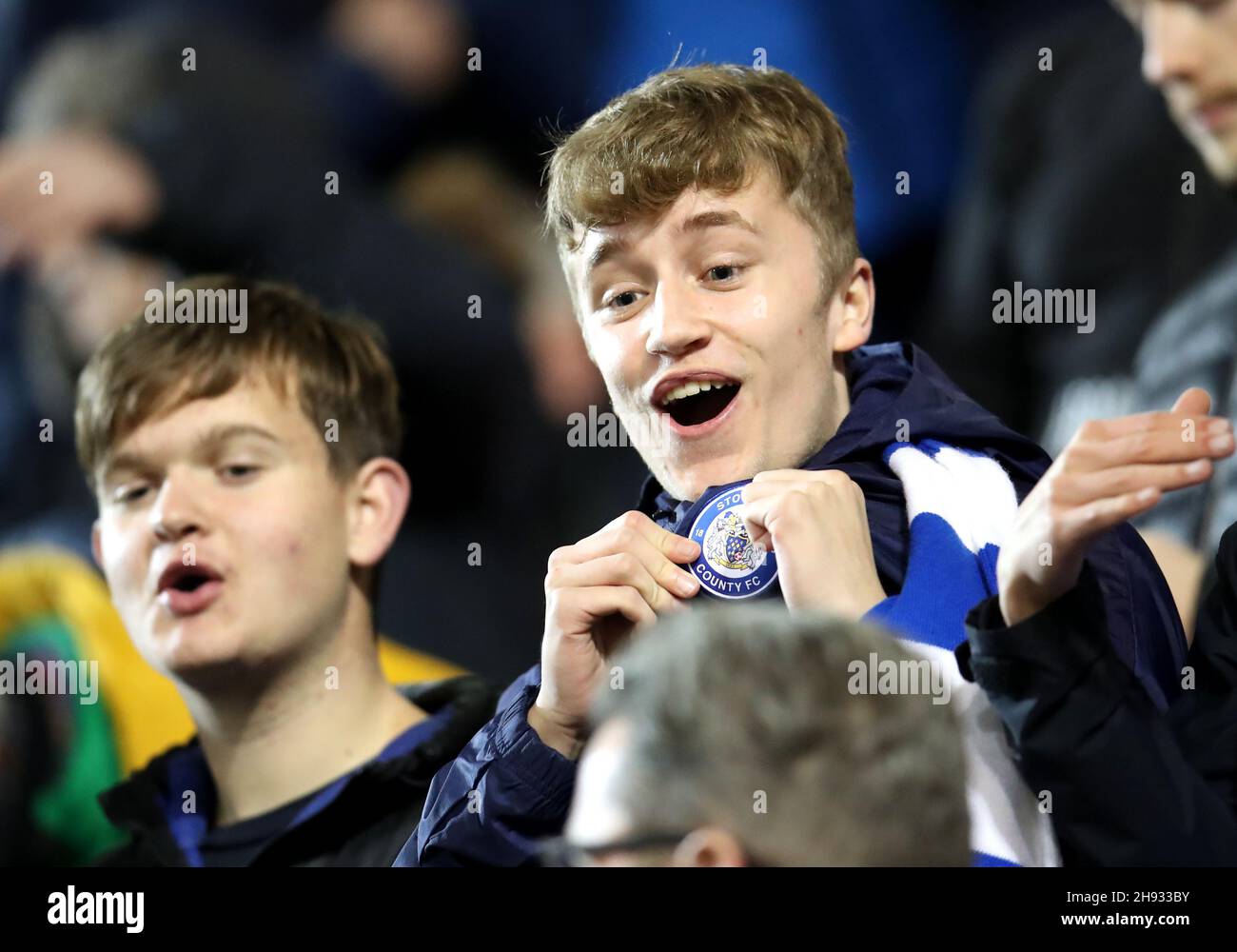 Stockport County fans in the stands during the Emirates FA Cup Second ...