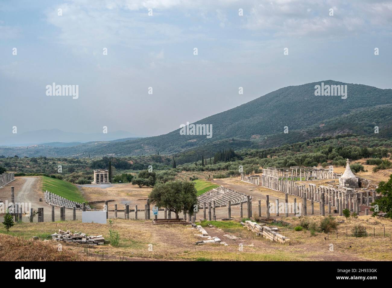 hight view of the stadium nad ruins of ancient archaeological site of ...