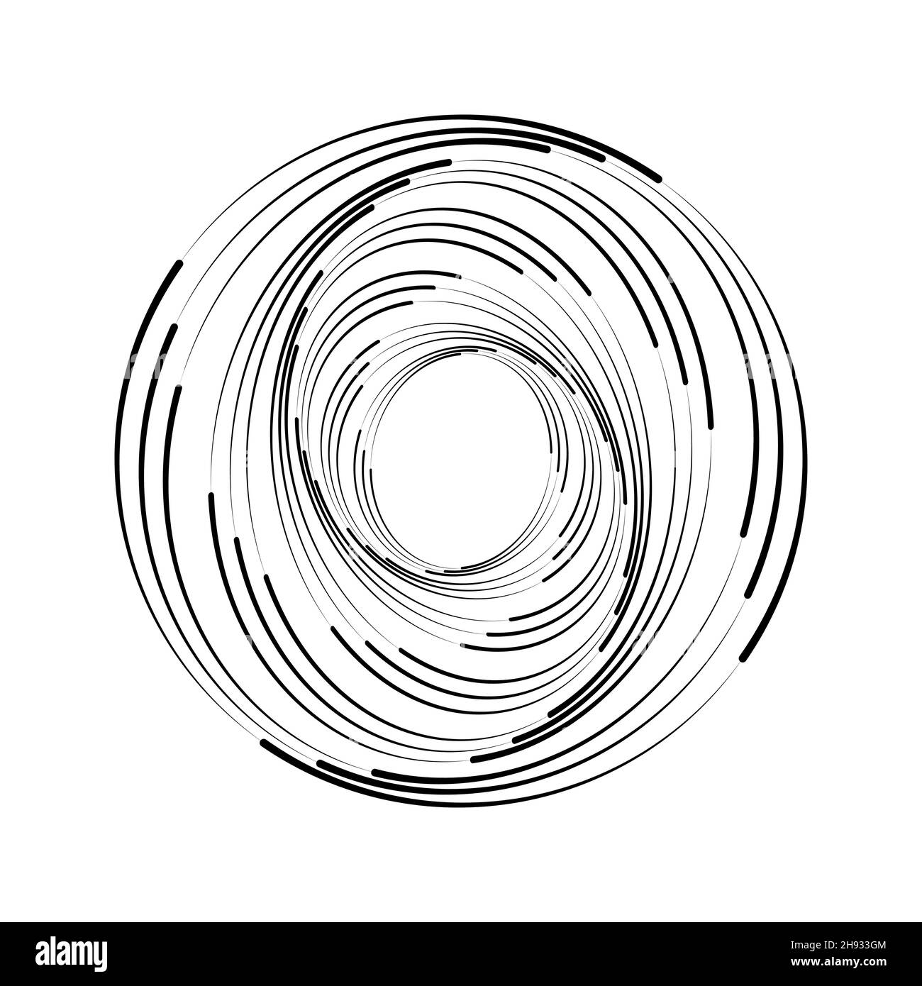 Black abstract curvy lines in spiral form. Trendy design element for ...