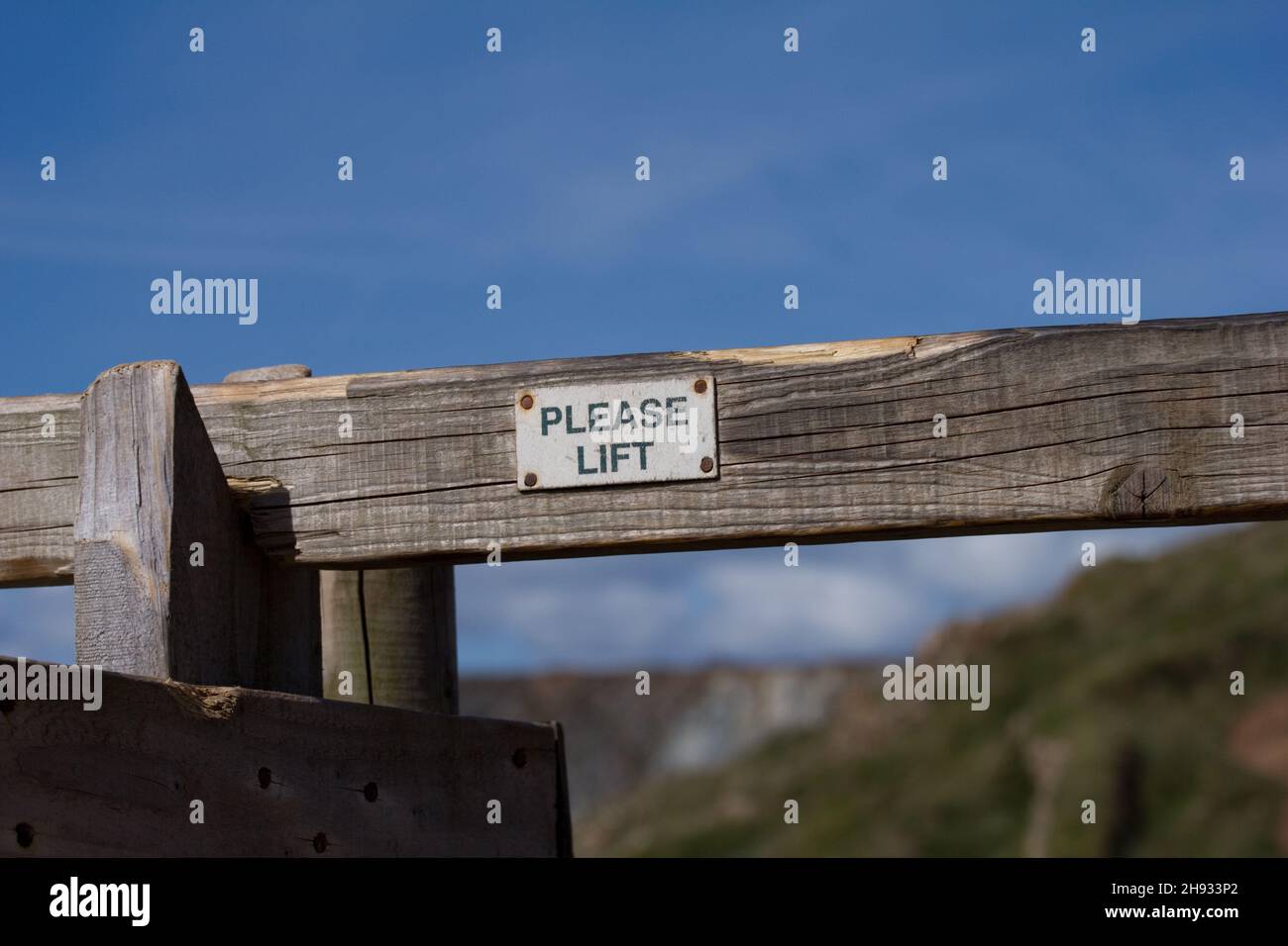 Stile gate on the coastal path along the Lizard Peninsula between ...
