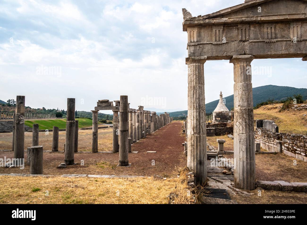 stadium and gate at the ancient archaeological site of Messene Stock ...