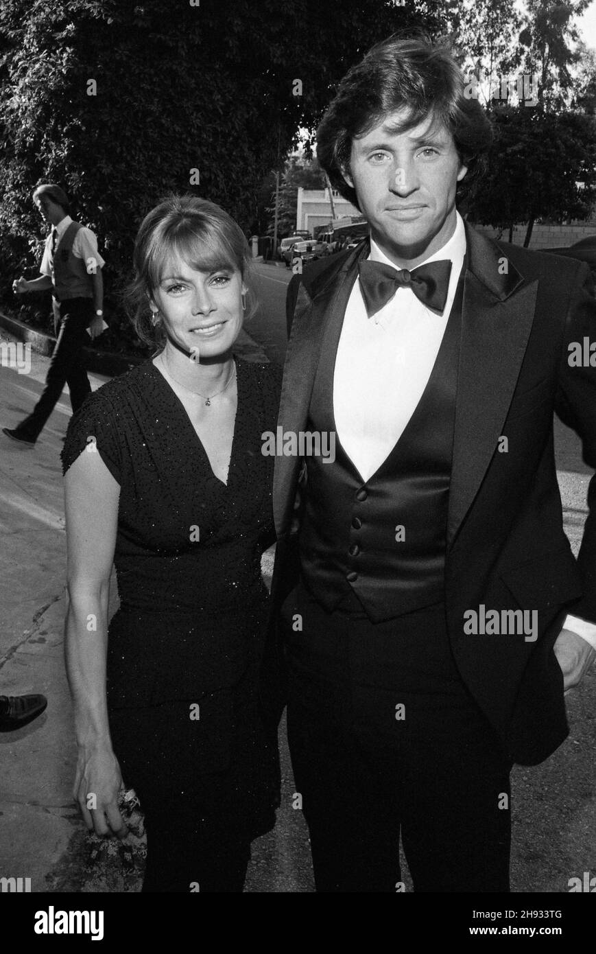 Terry Becker and Robert Hays seen arriving to a party at Jerry Buss ...