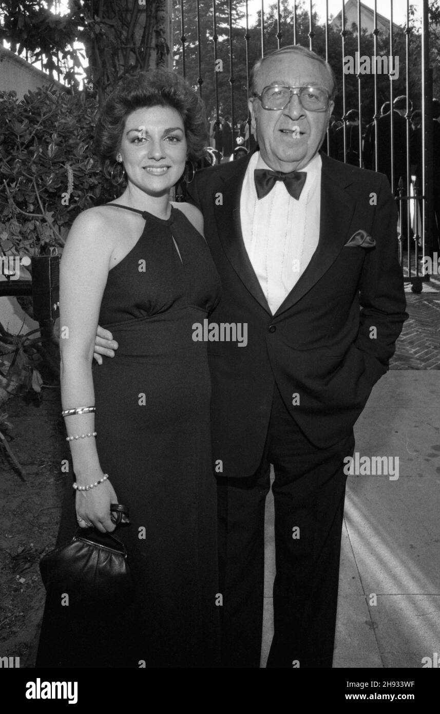 Louise Calder and Jesse White seen arriving to a party at Jerry Buss ...