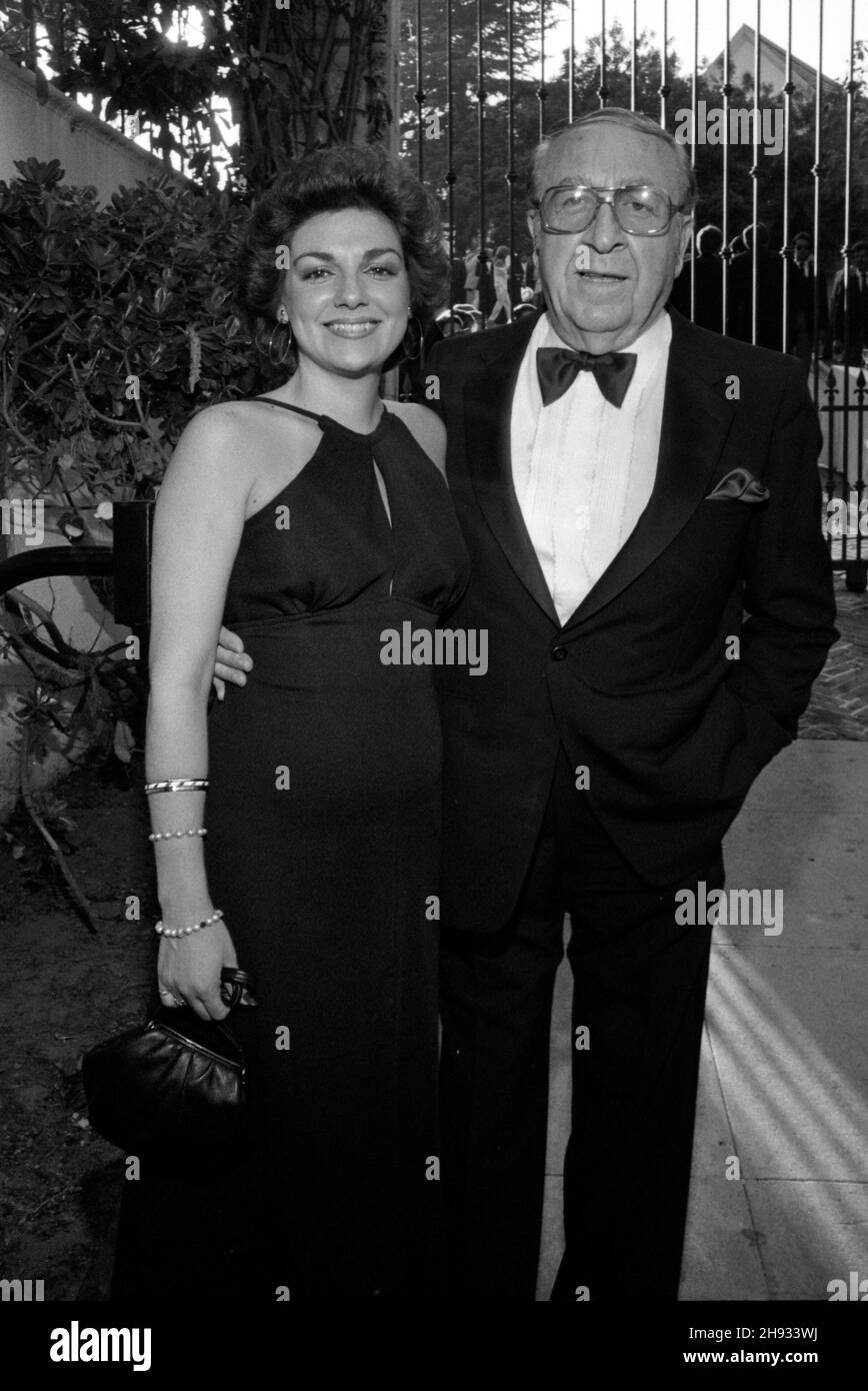 Louise Calder and Jesse White seen arriving to a party at Jerry Buss ...