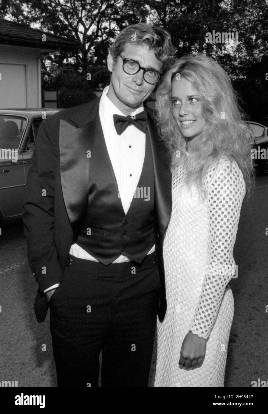 Bo Hopkins and Joani Ward seen arriving to a party at Jerry Buss' newly ...