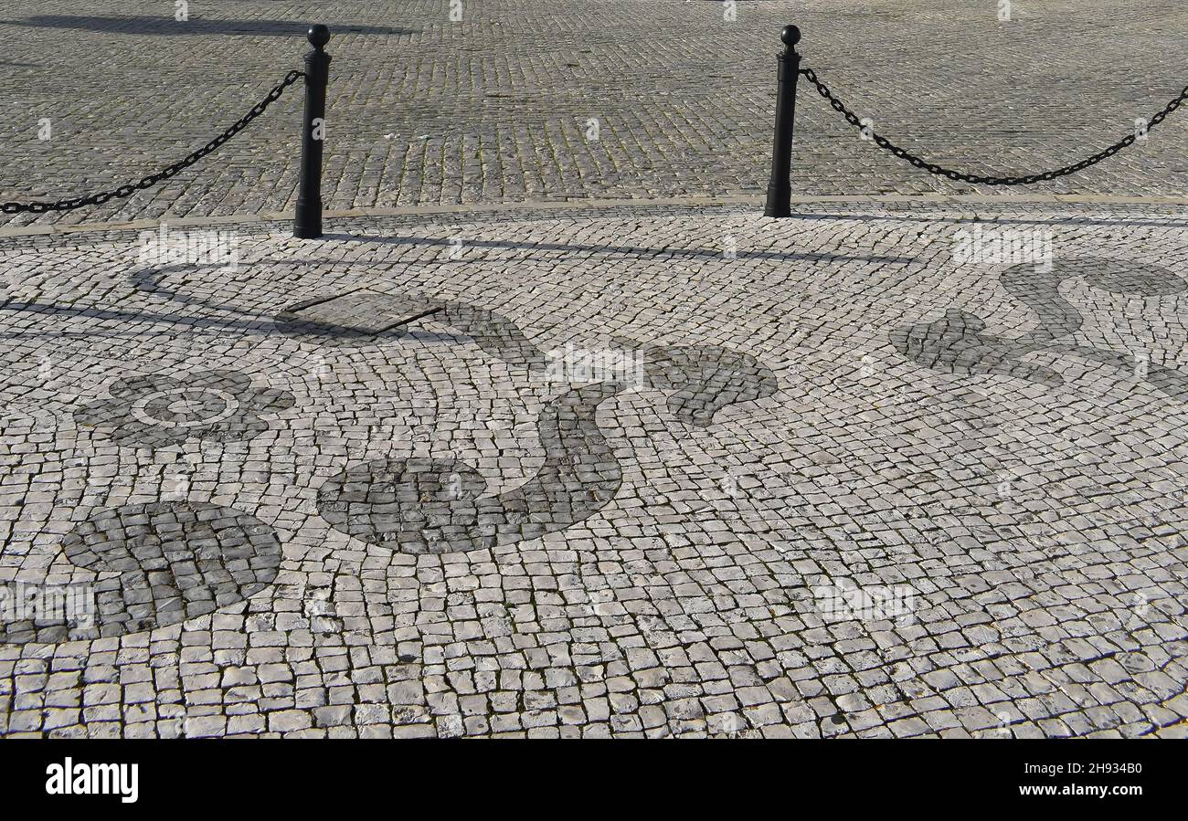 the traditional colored tiles in Faro Portugal Stock Photo - Alamy