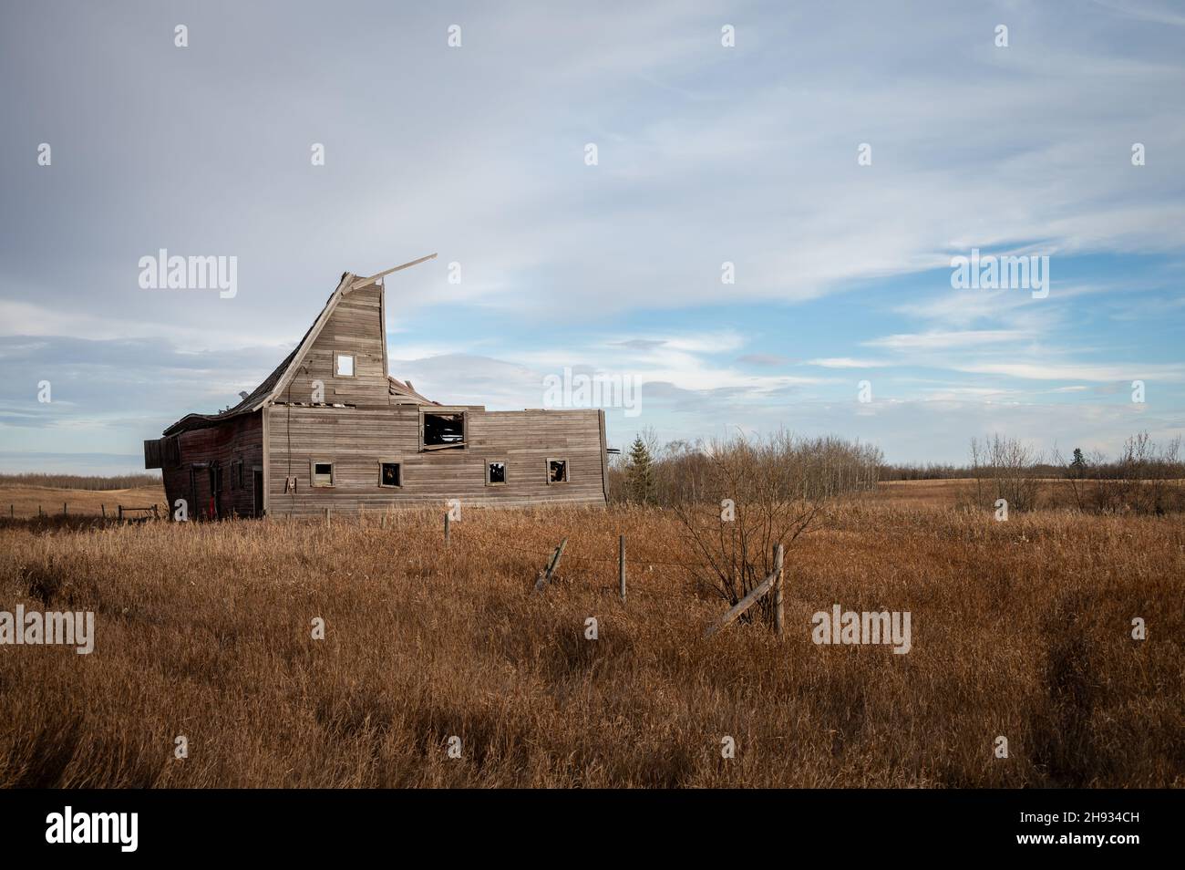 An old abandoned barn on the Canadian prairies Stock Photo - Alamy