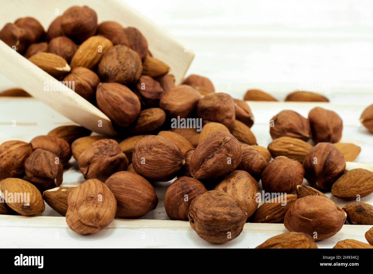 Variety nuts wooden scoop hi-res stock photography and images - Alamy
