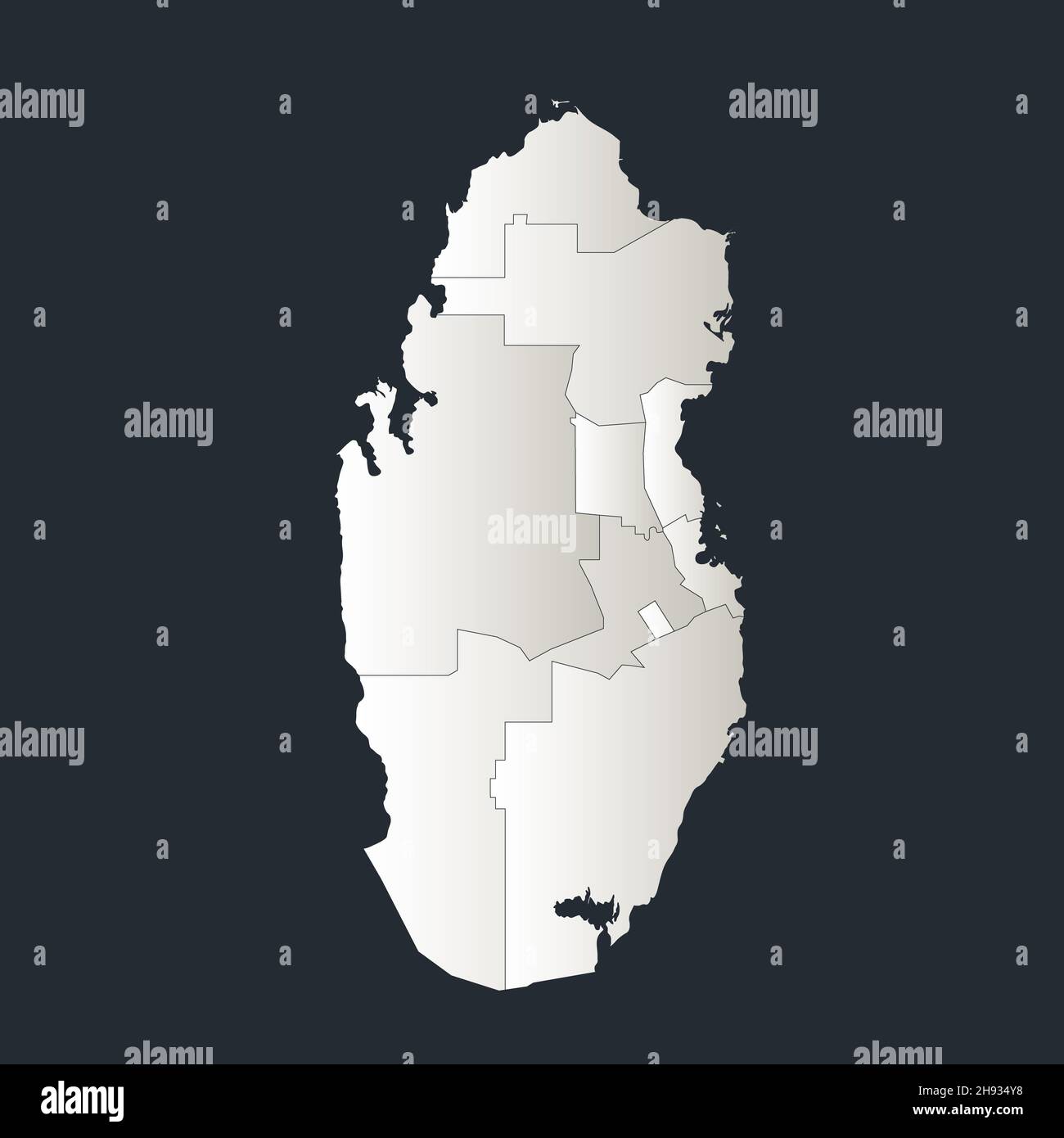 Qatar map, Infographics flat design colors snow white, individual ...