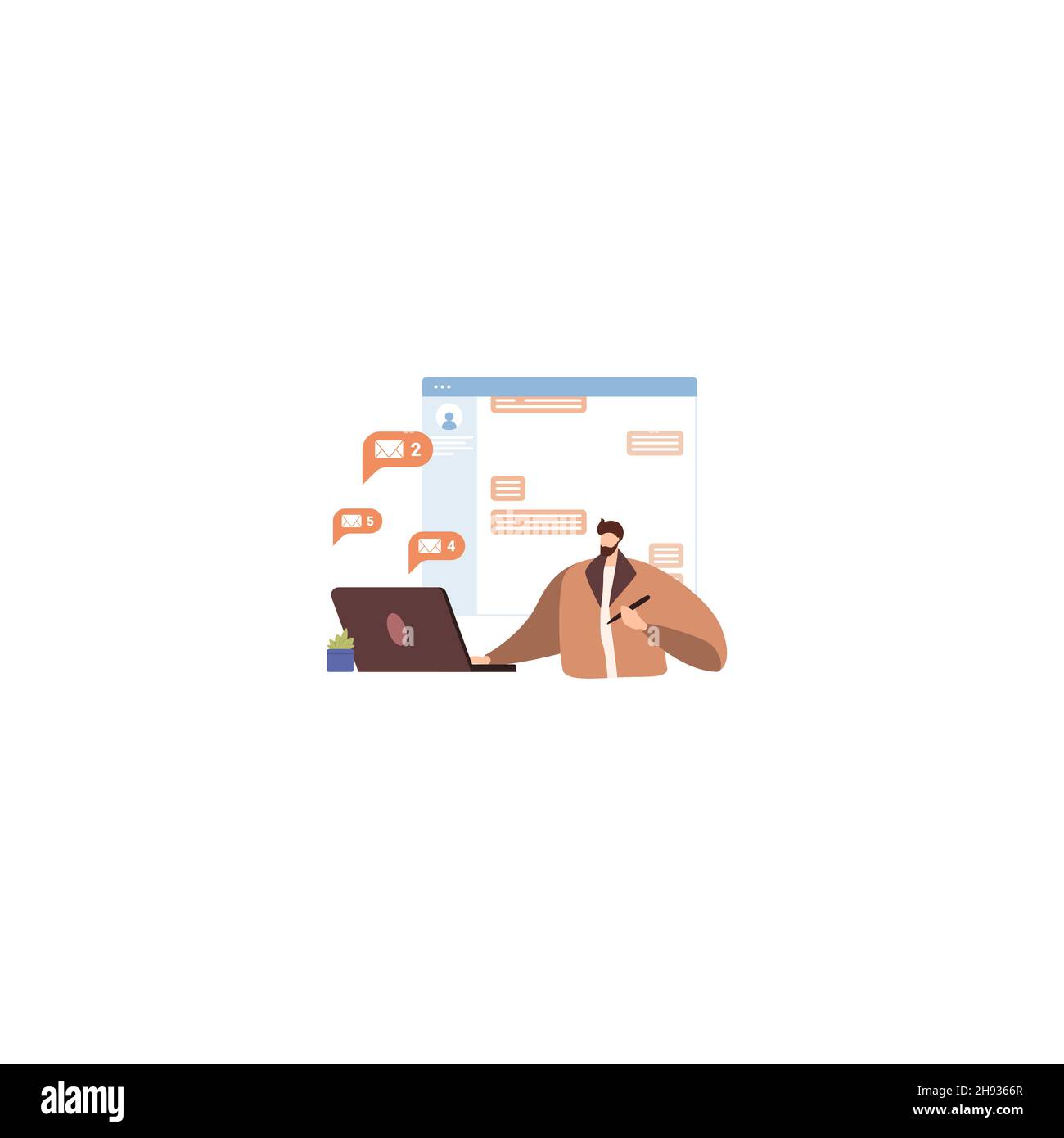 People working Online communication, analytics, management and ...