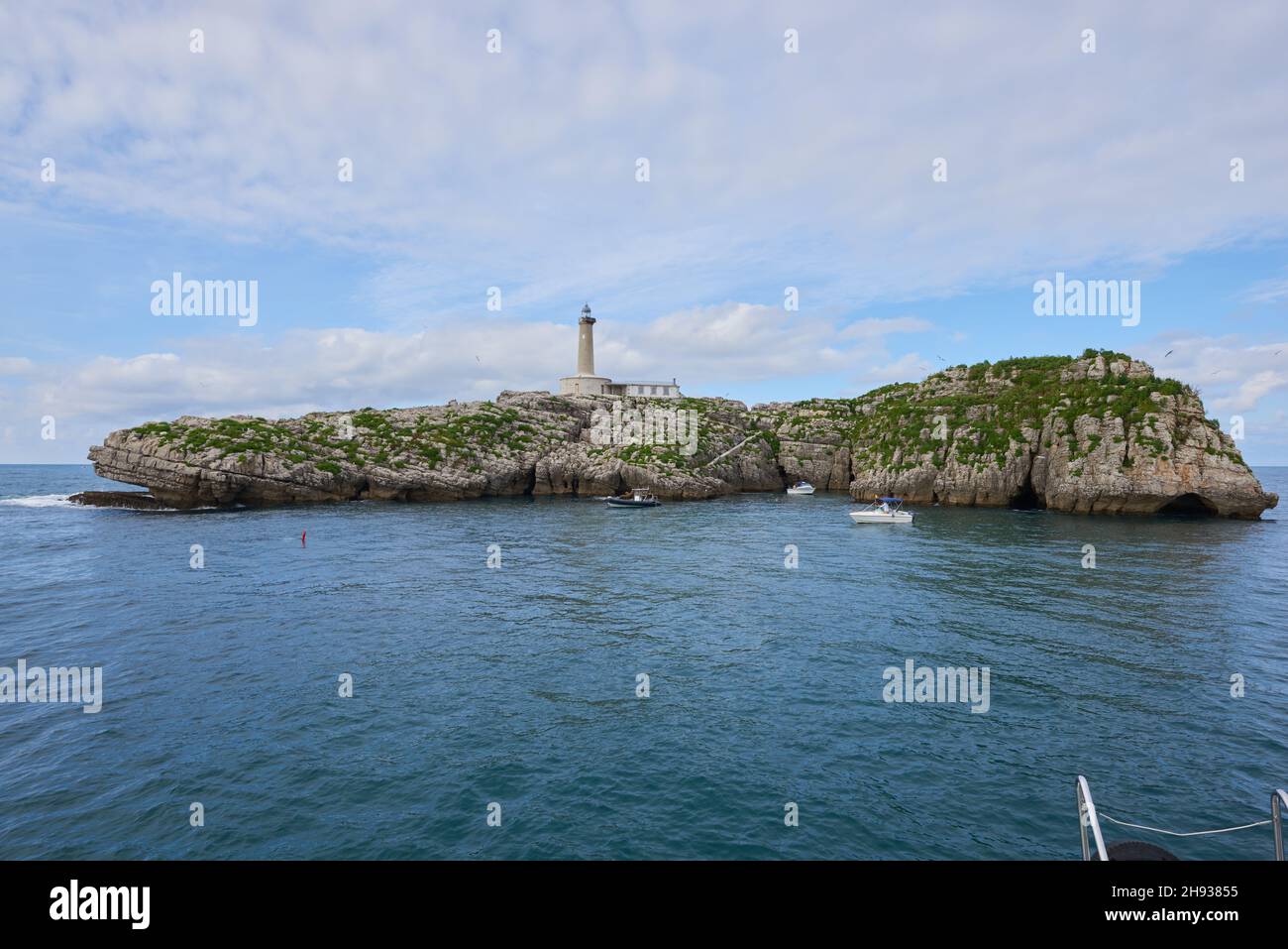 A splendid view of the island of Mouro, Santander, Spain Stock Photo ...