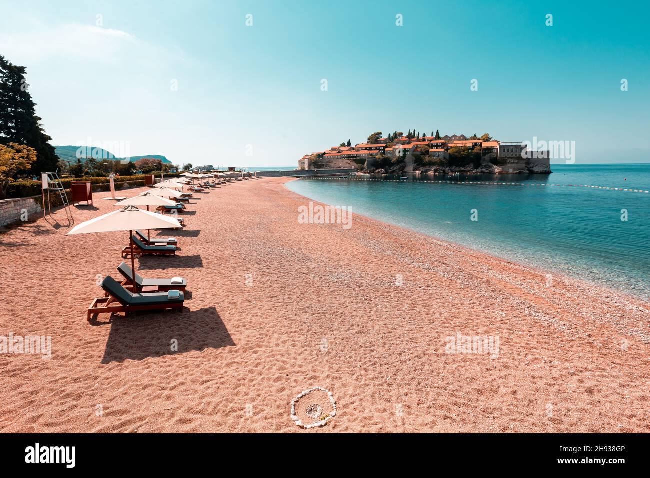 beautiful view of the sea and the countryside, summer travel and ...