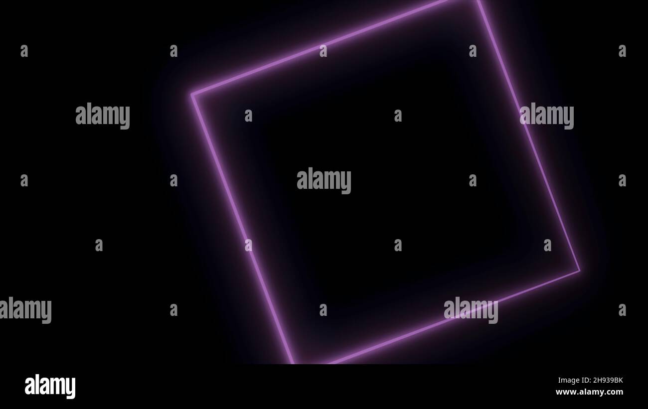 Abstract background with neon squares. Seamless loop. Neon square shape ...