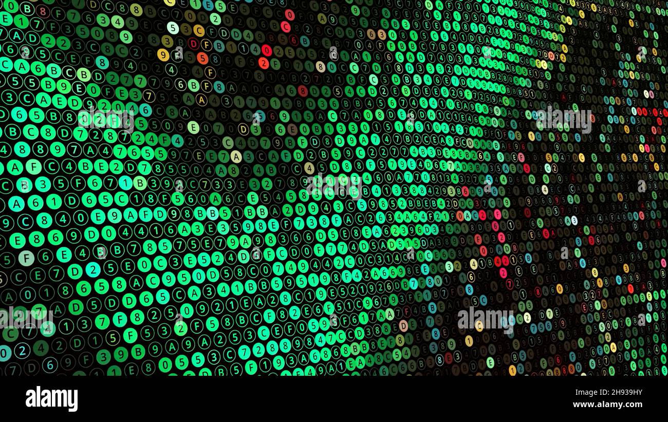 Luminous waves on field. Animation. Beautiful cybernetic field of ...