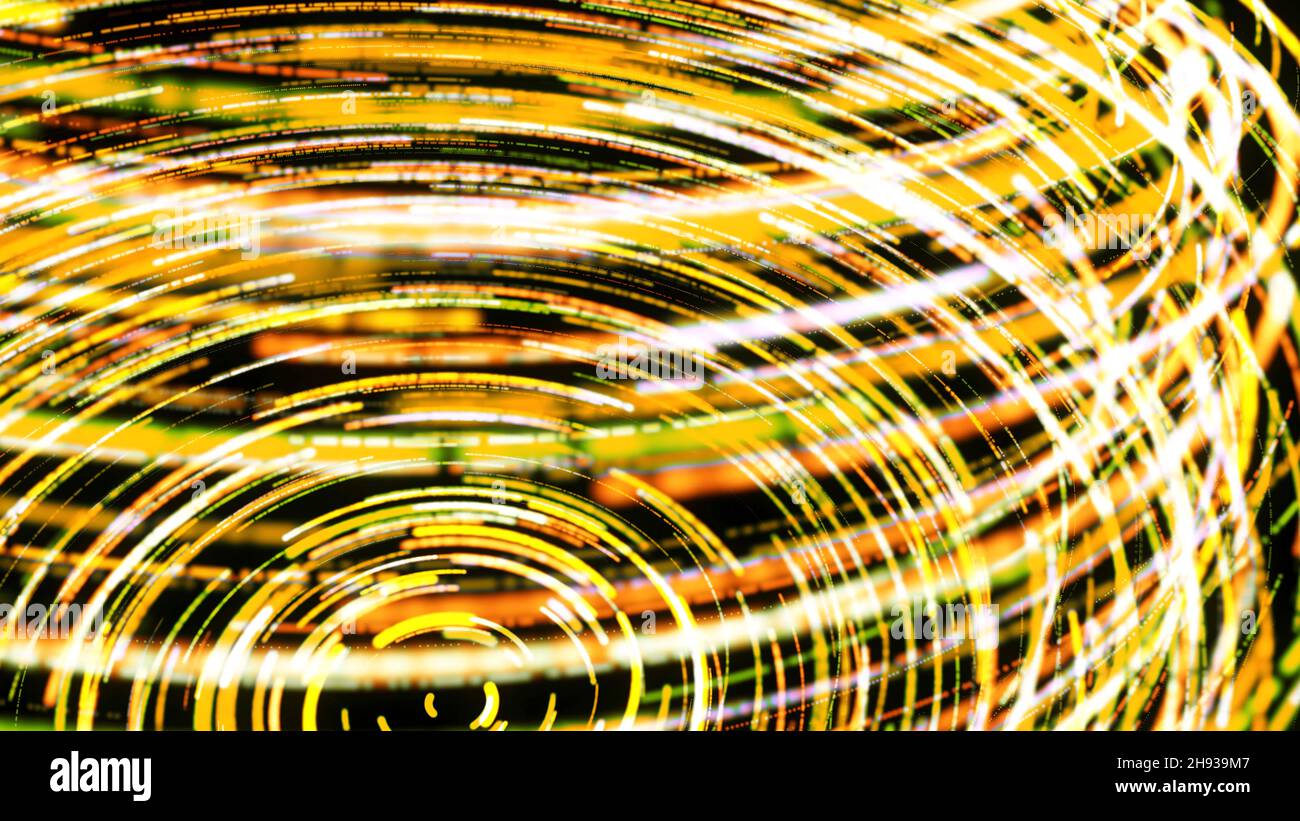 3D animation of twisting digital spiral of neon stripes. Animation ...