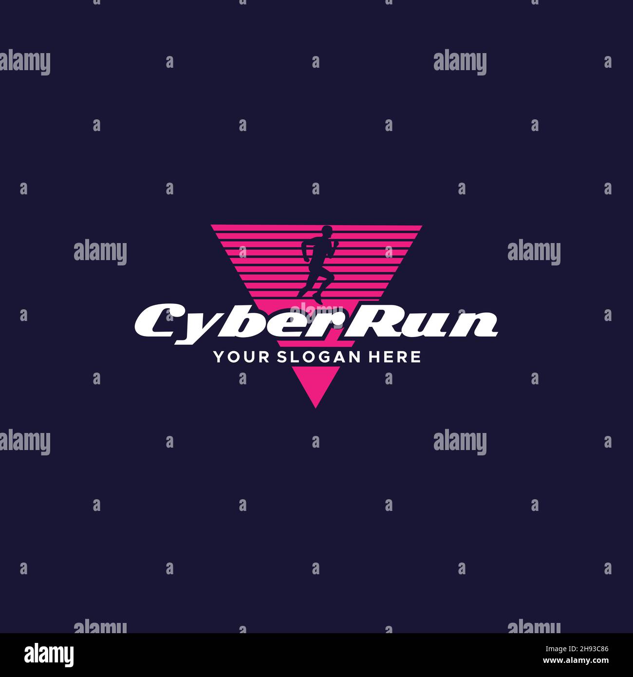 modern CyberRun silhouette triangle logo design Stock Vector Image ...