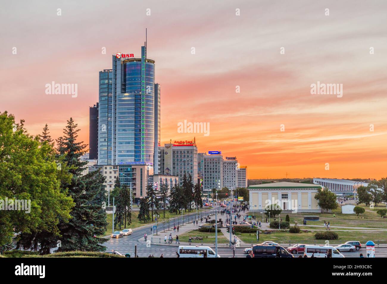 Belarus summer twilight city center hi-res stock photography and images ...