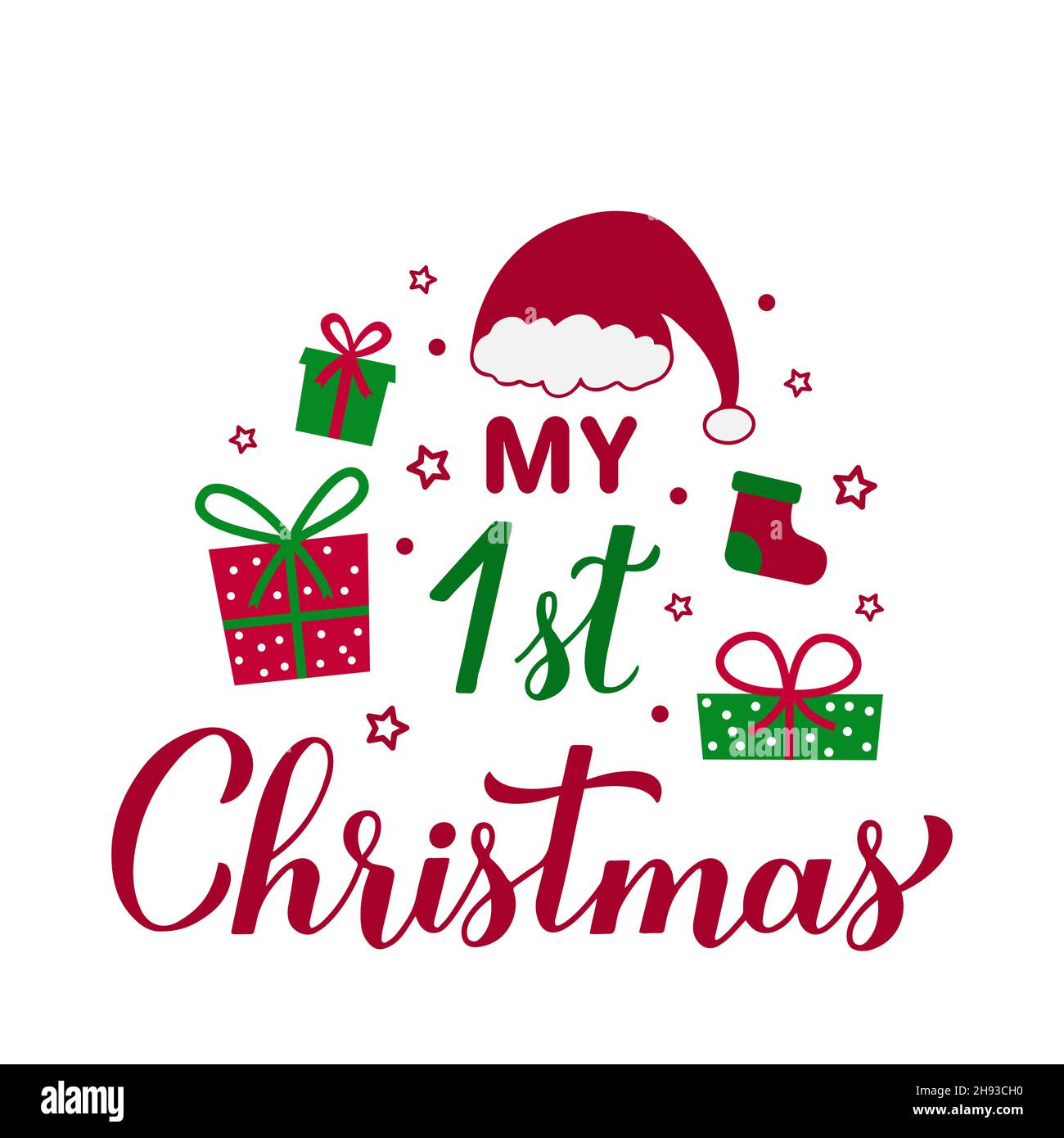 My 1st Christmas calligraphy hand lettering. Baby first Christmas ...