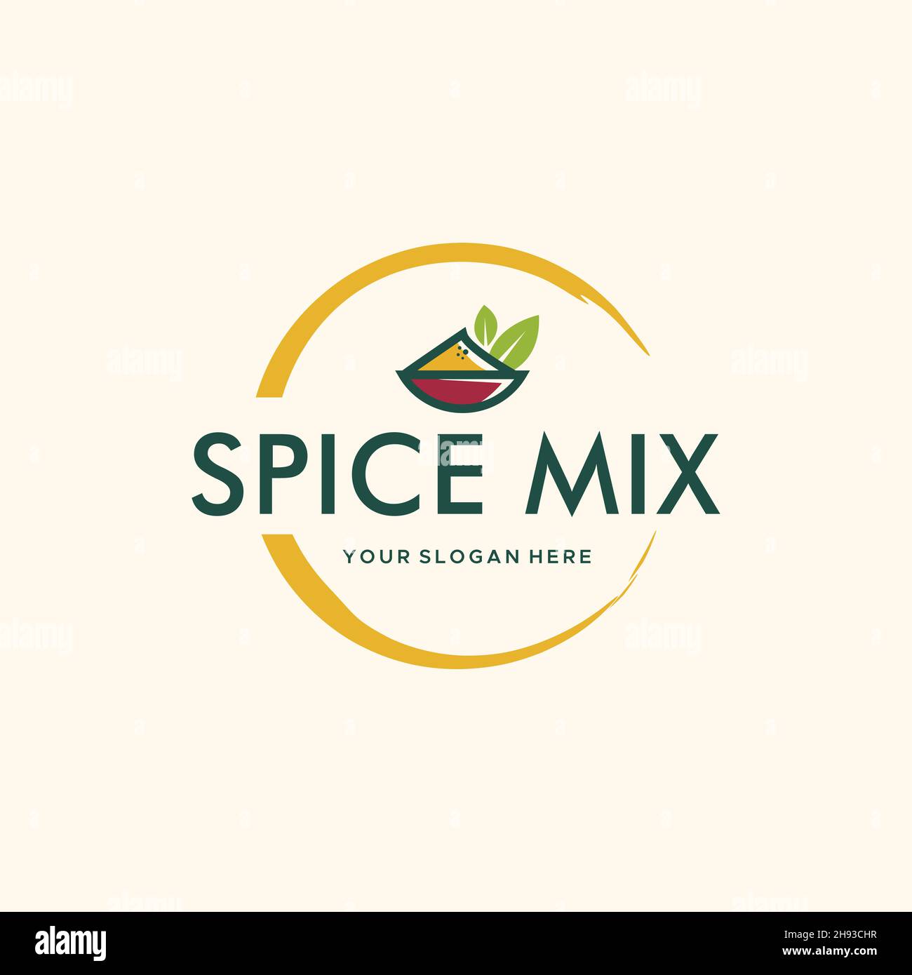 modern SPICE MIX ingredients leaves logo design Stock Vector Image ...