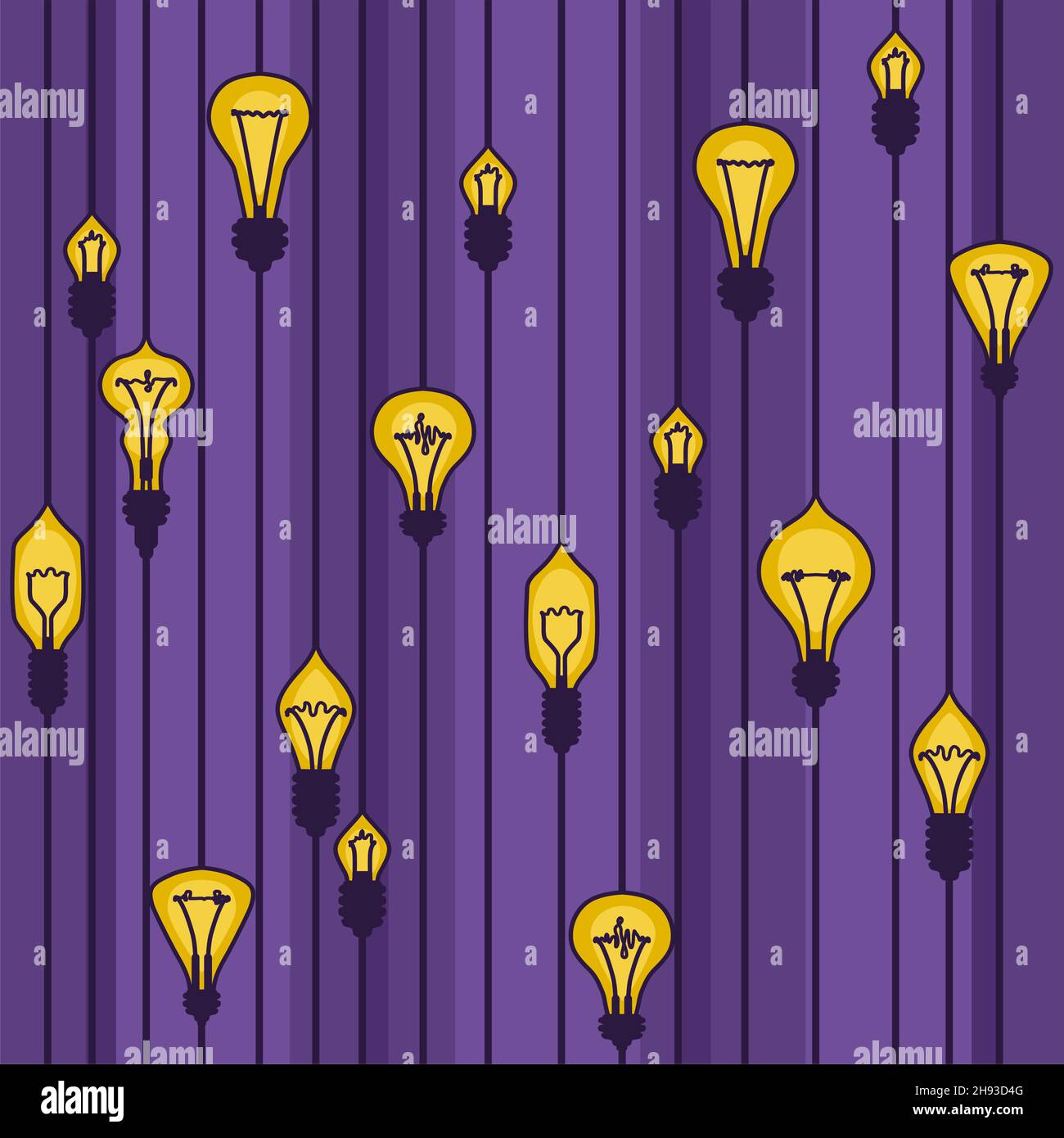 light bulbs electric wired, seamless repeating texture pattern, vector ...