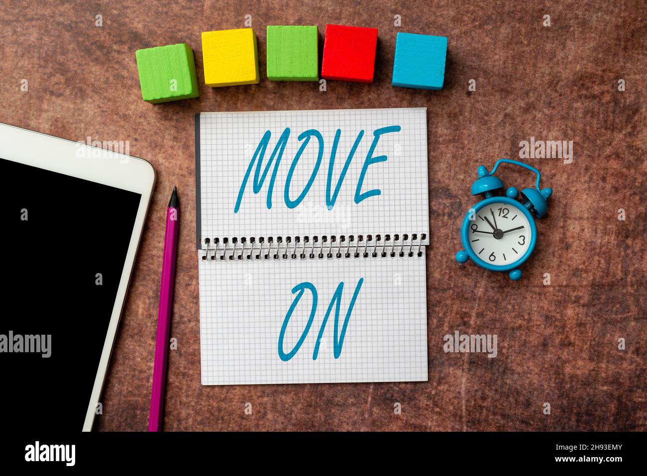 Sign displaying Move On. Business approach to leave the place where you ...