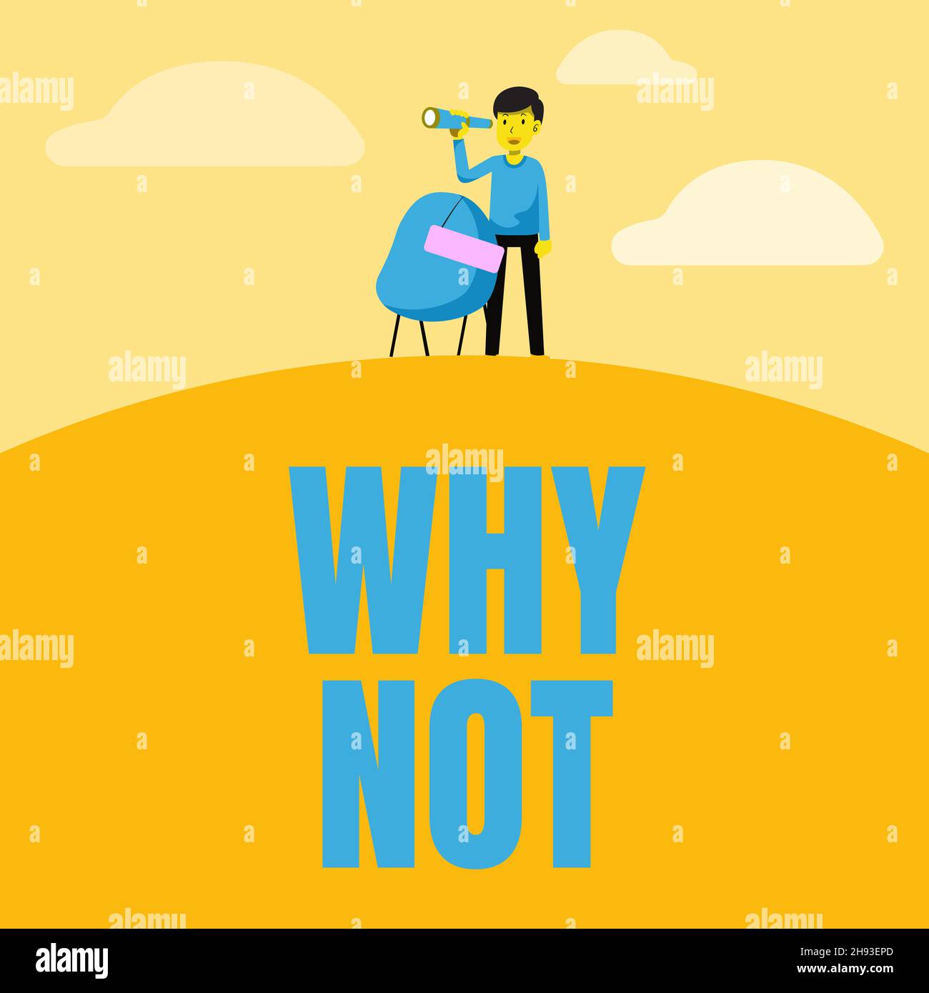 Text sign showing Why Not. Word Written on used to make a suggestion or ...