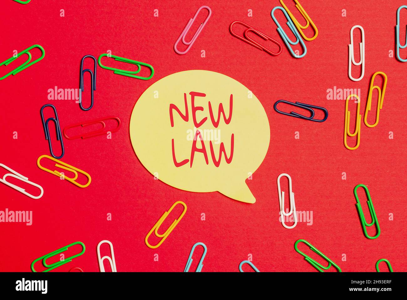 Handwriting text New Law. Conceptual photo system of rules that ...