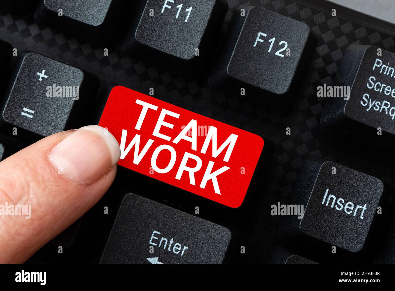 Conceptual caption Team Work. Business idea Combined action of a group ...