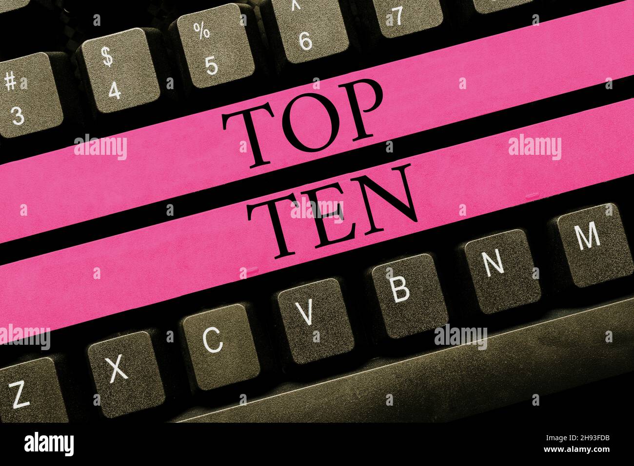 Conceptual display Top Ten. Word for the ten most popular songs or ...