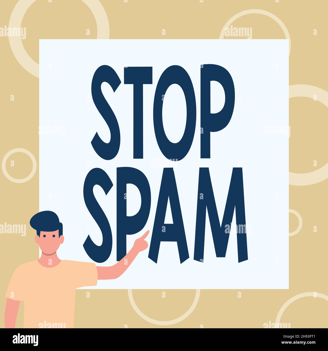 Sign displaying Stop Spam. Word for end the Intrusive or Inappropriate ...