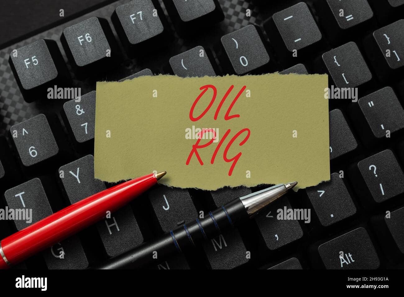 Hand writing sign Oil Rig. Internet Concept large structure with ...