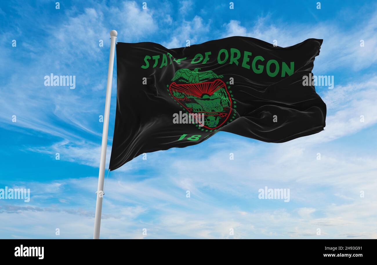 flag of African Americans of Oregon state, untied states of America at ...