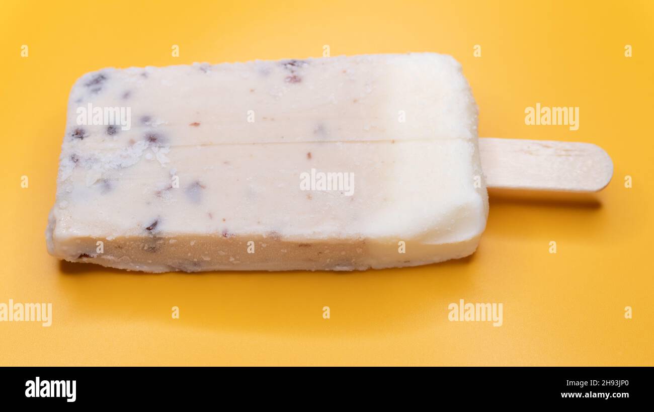 fresh red bean popsicle on a yellow background Stock Photo - Alamy