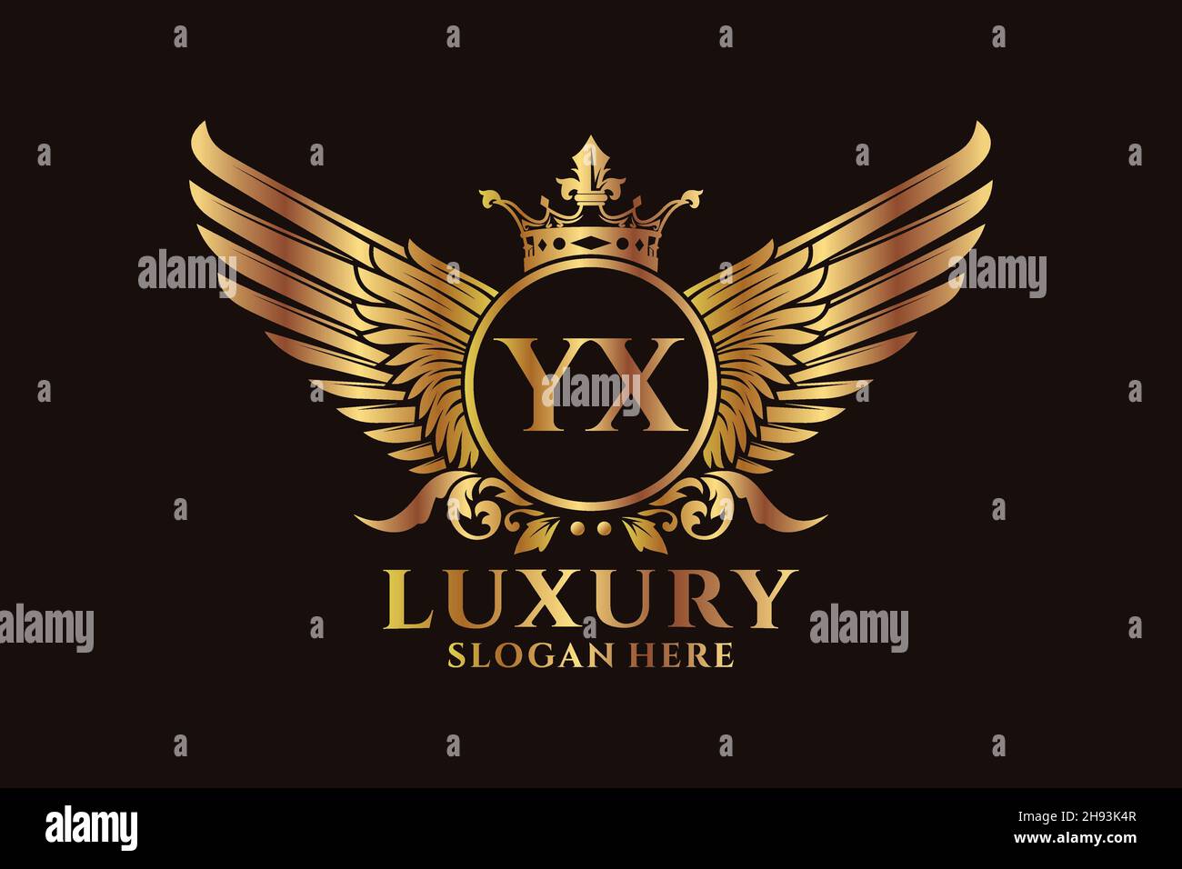 Luxury royal wing Letter YX crest Gold color Logo vector, Victory logo ...