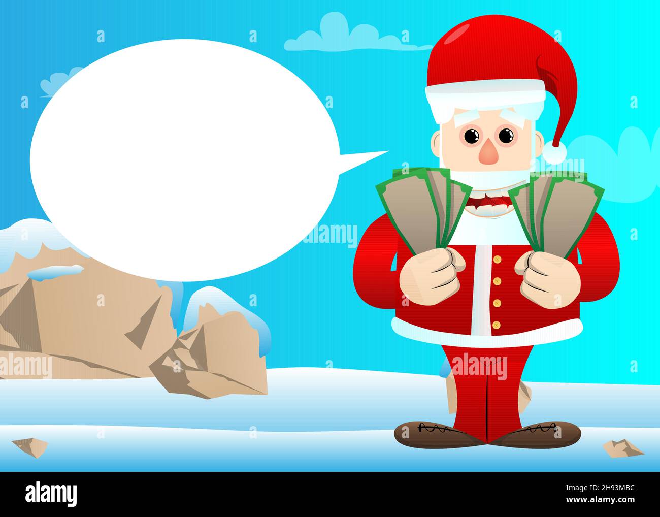 Happy santa claus showing cash hi-res stock photography and images - Alamy