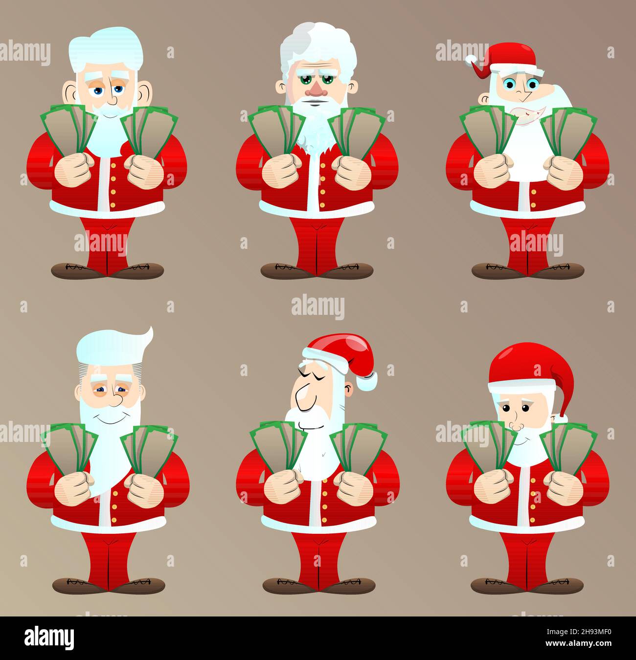 Happy santa claus showing cash hi-res stock photography and images - Alamy