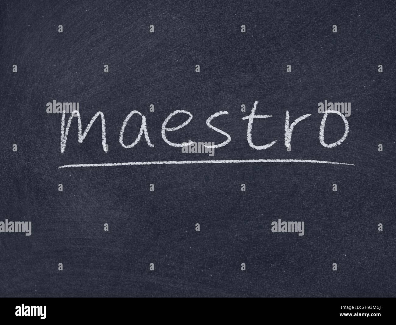 maestro concept word on blackboard background Stock Photo - Alamy