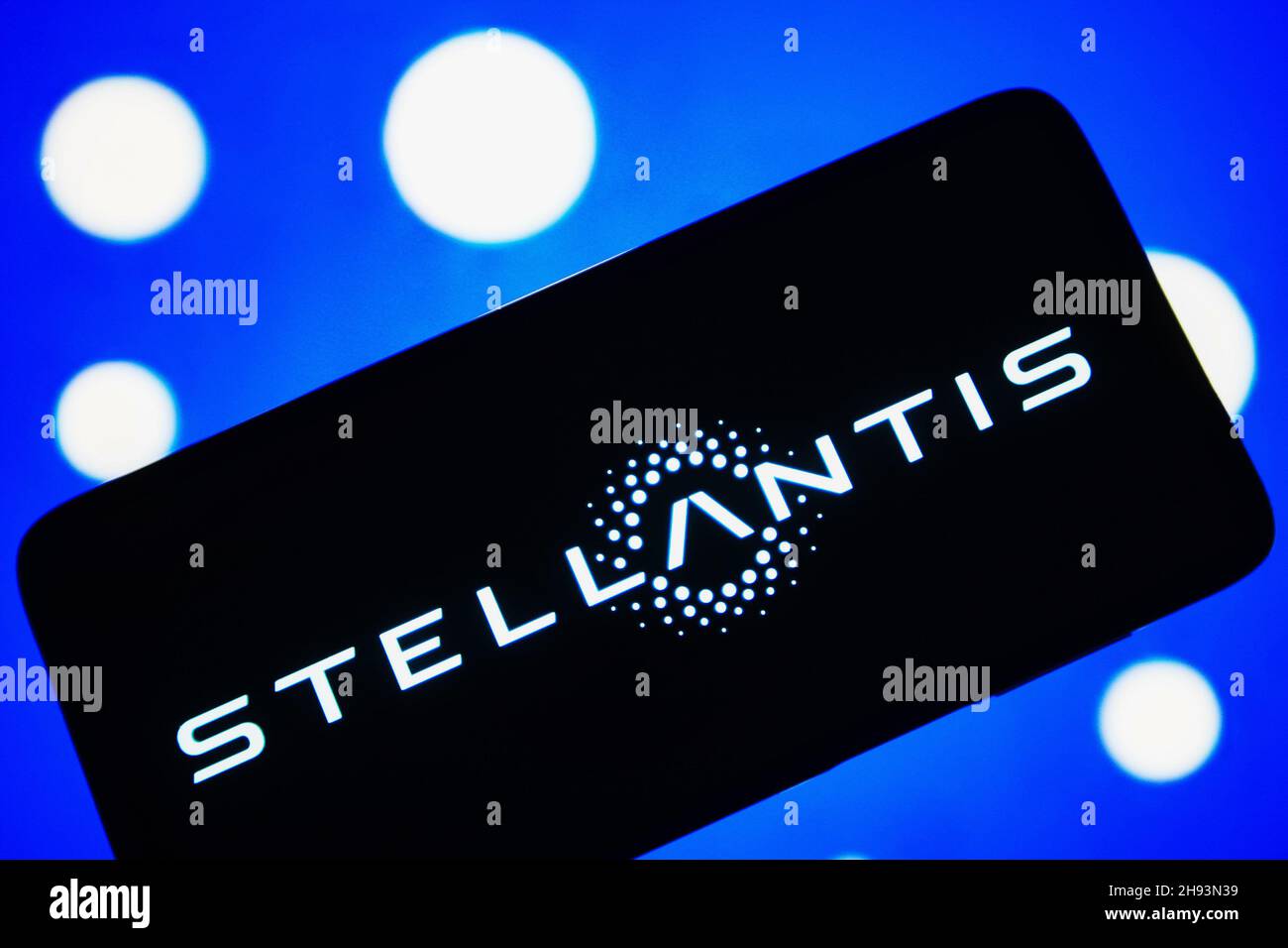 In this photo illustration, Stellantis N.V. logo of a multinational ...