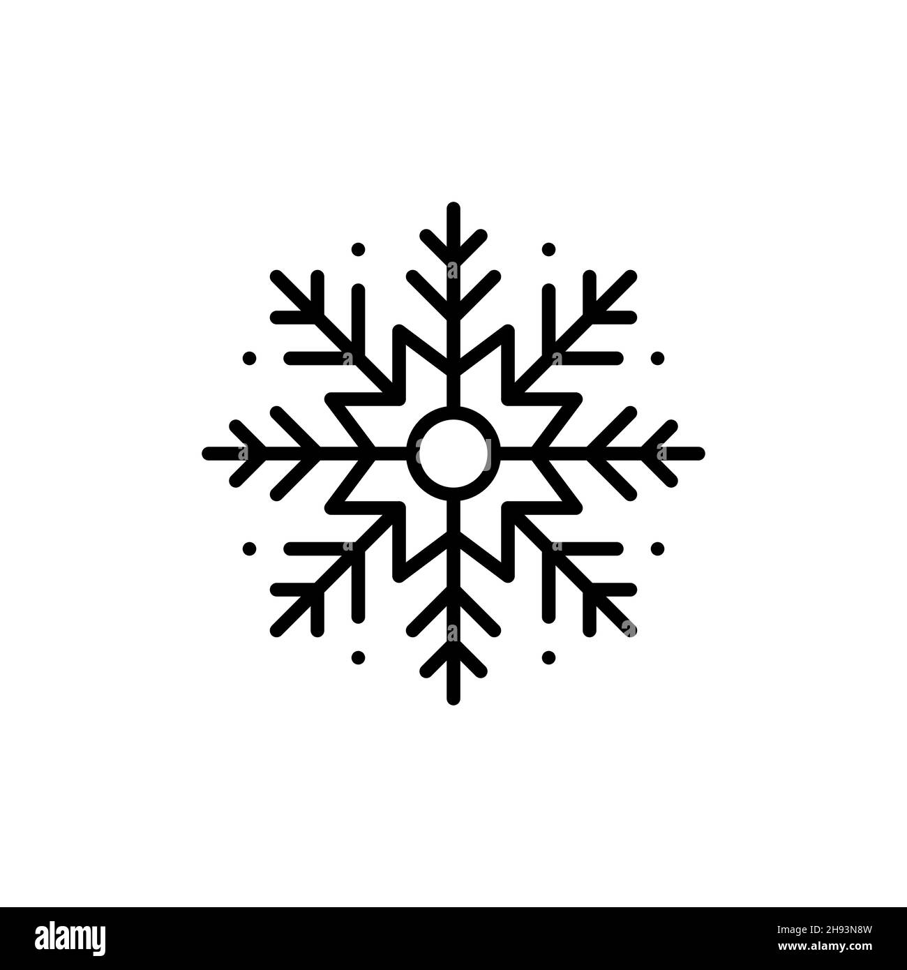 Snowflake icon. Winter snow weather, Christmas symbol. Pixel perfect ...