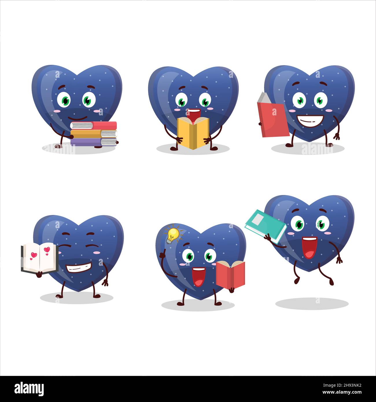 A picture of blue love gummy candy cartoon character concept reading an ...