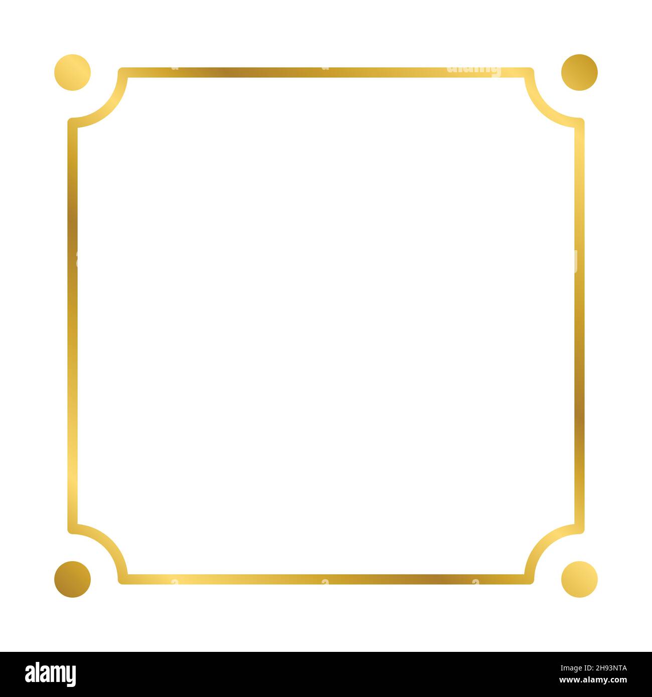 Gold shiny glowing vintage rectangle frame with shadows isolated on ...