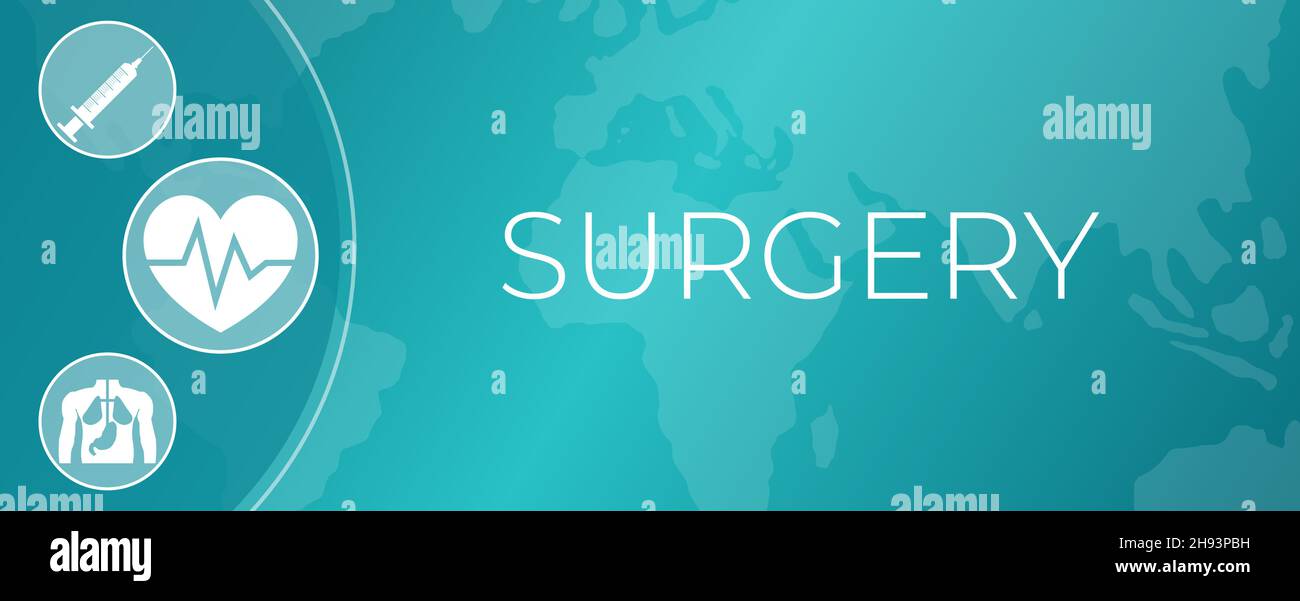 Surgery Illustration Background with Icons and World Map Stock Vector ...