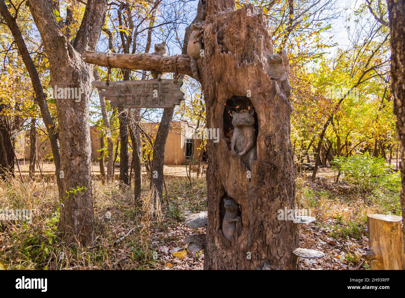 Beautiful fall color of the Martin Park Nature Center at Oklahoma Stock ...