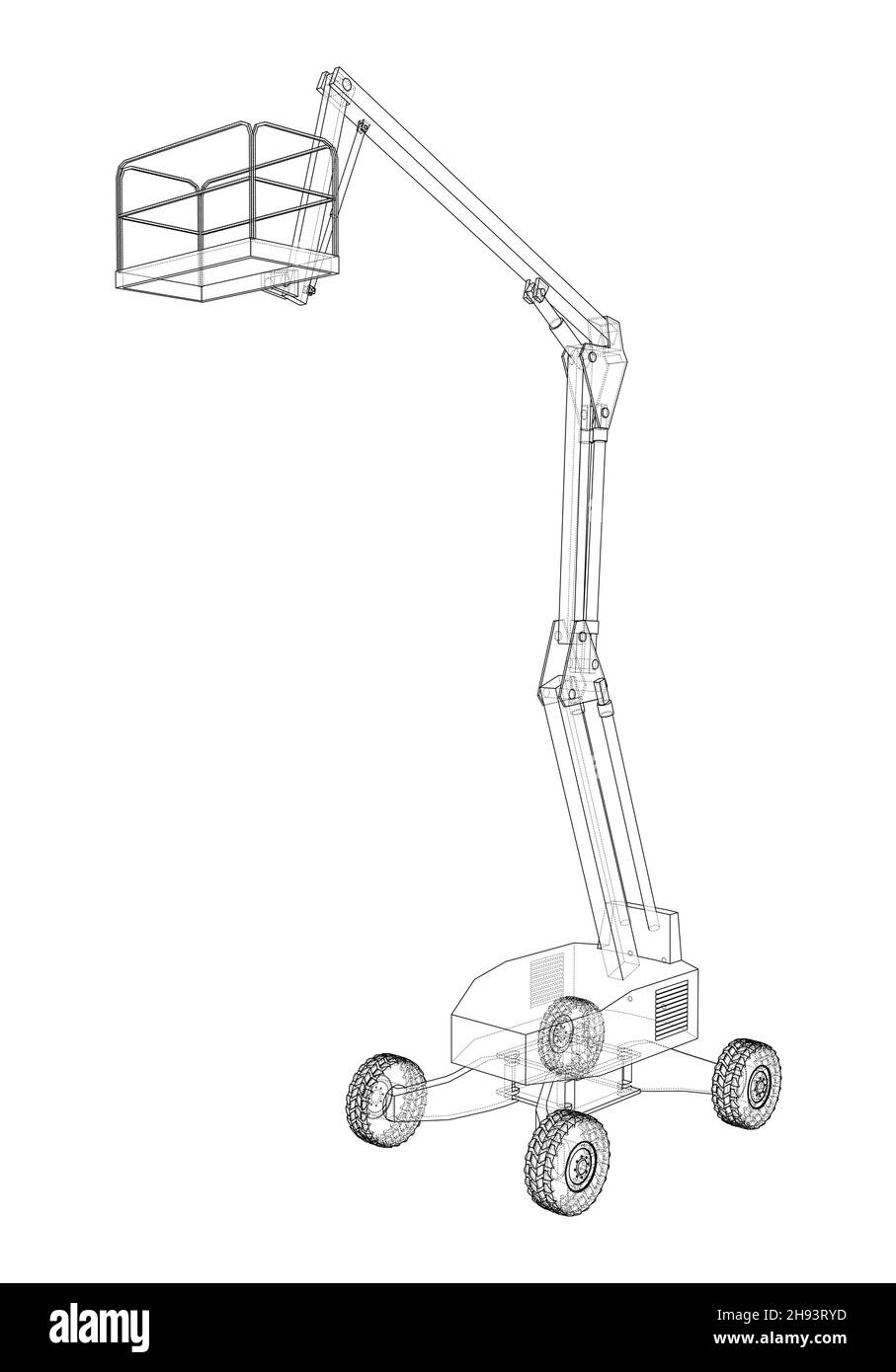 Aerial platform concept outline. 3d illustration. hi-res stock ...