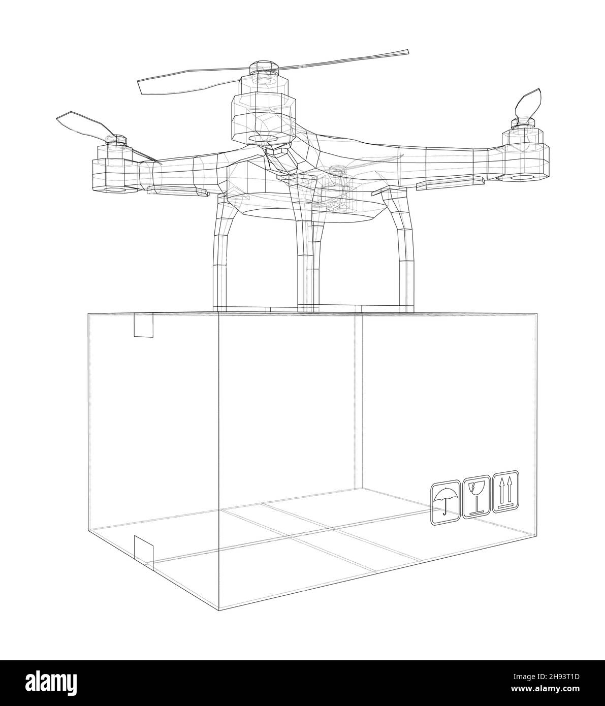 Delivery drone concept outline Stock Photo - Alamy