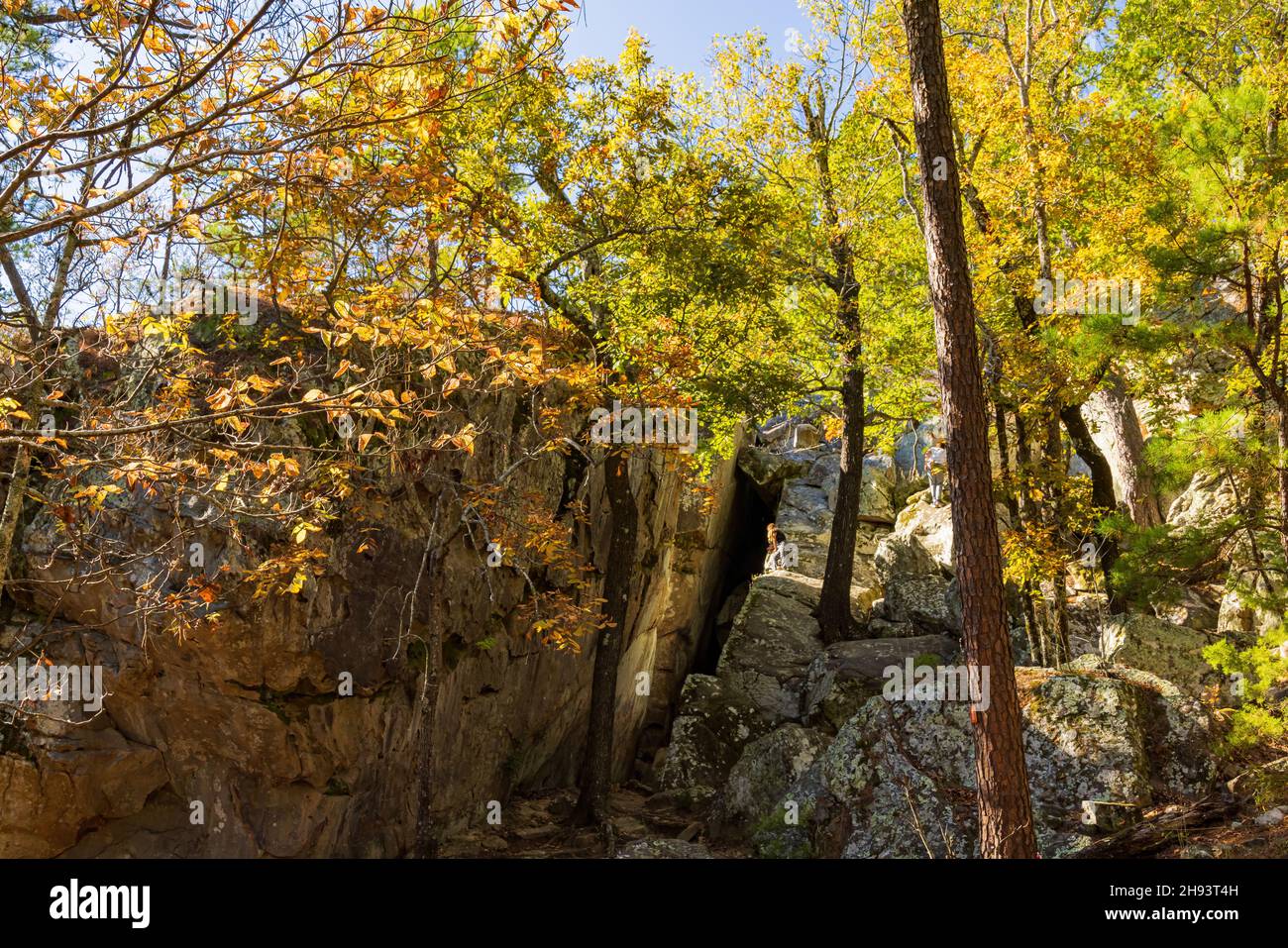 Nature autumn fall color of Robbers Cave State Park at Oklahoma Stock ...