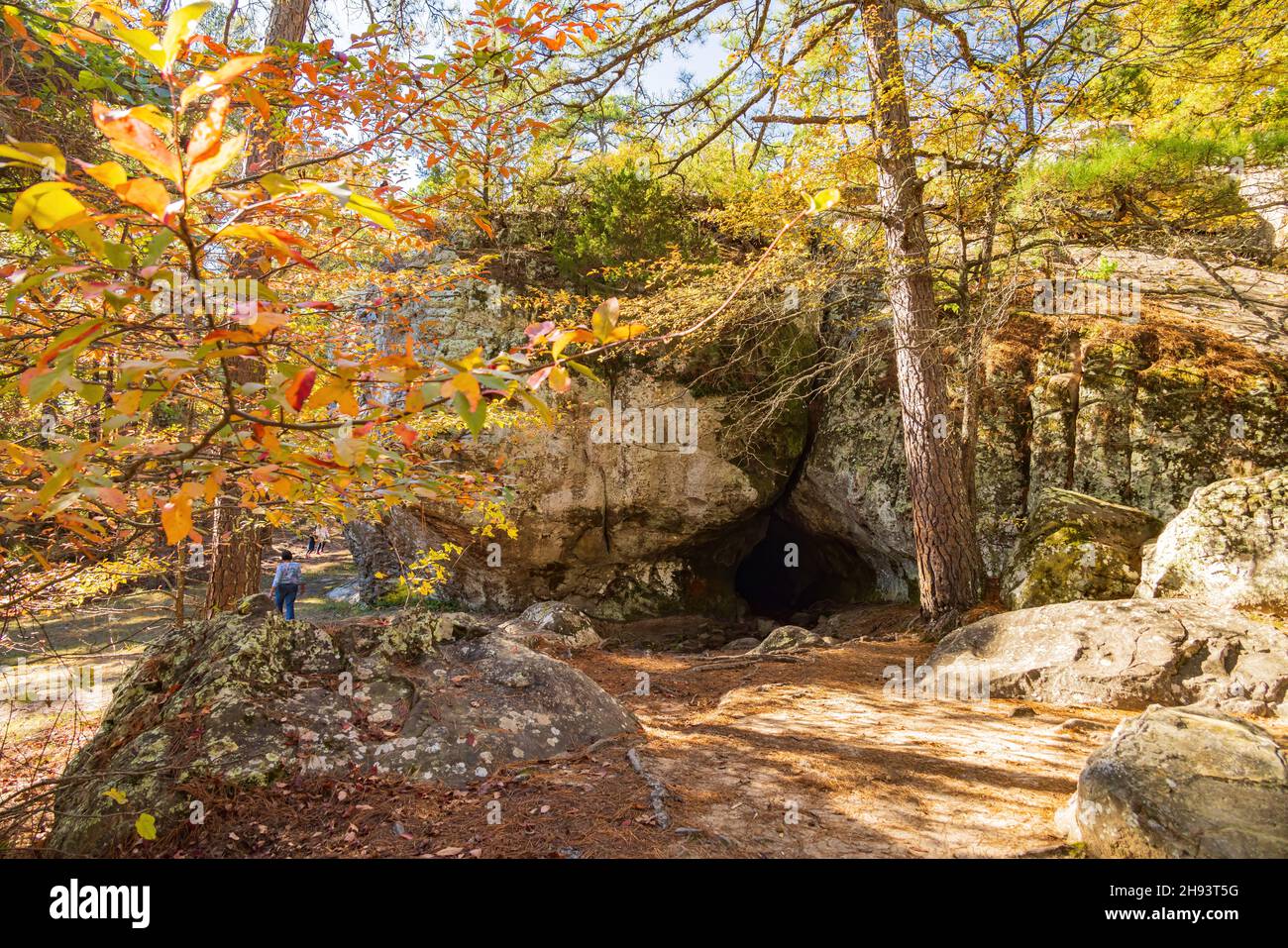 Nature cave of Robbers Cave State Park at Oklahoma Stock Photo - Alamy