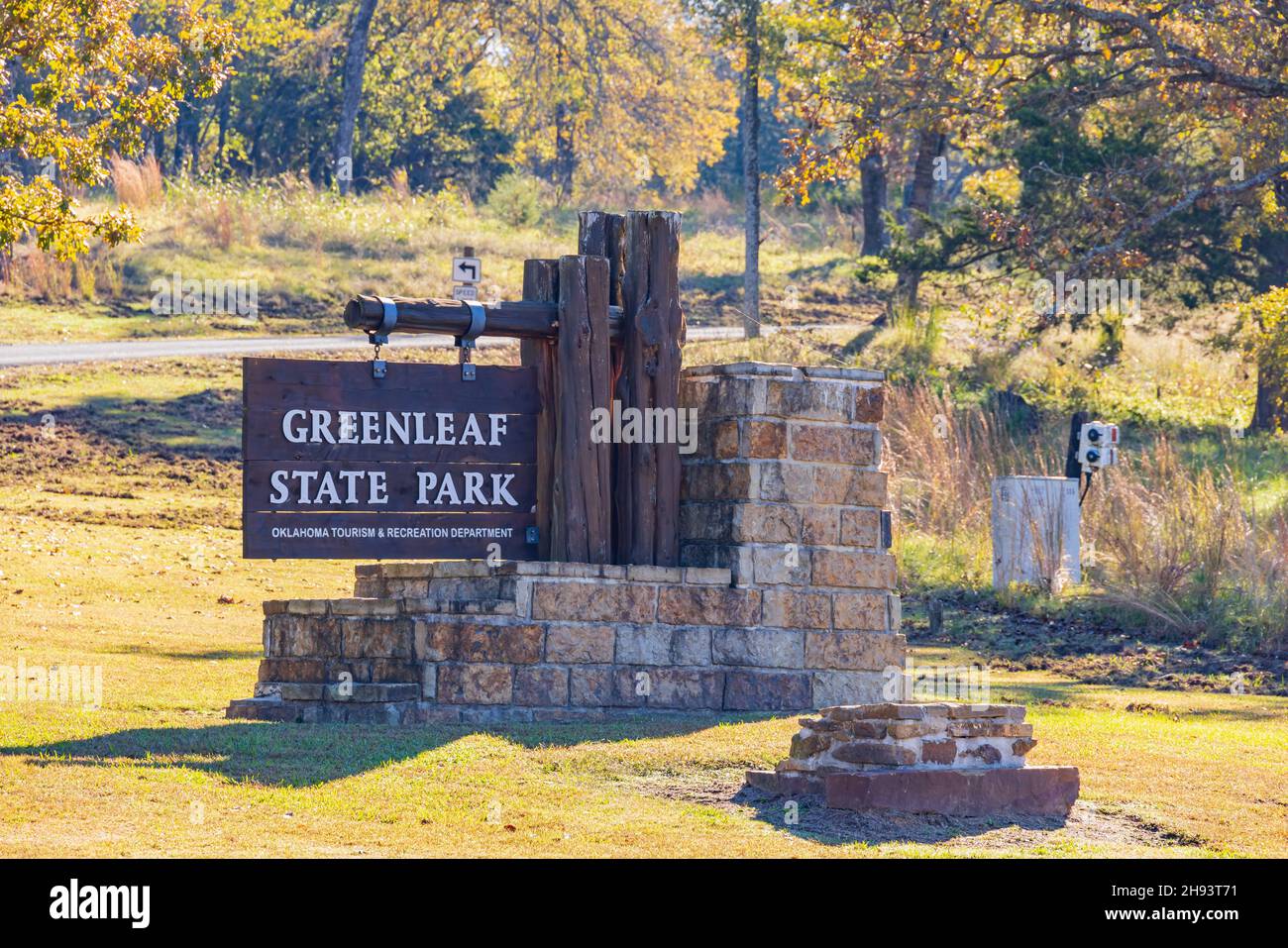 Nature autumn fall color of Greenleaf State Park at Oklahoma Stock ...