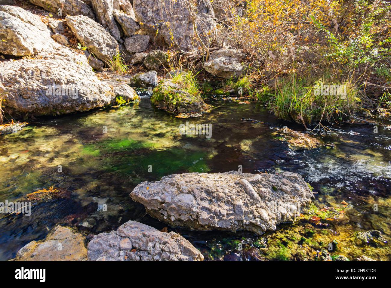 Fall color of the nature and Antelope Springs at Oklahoma Stock Photo ...