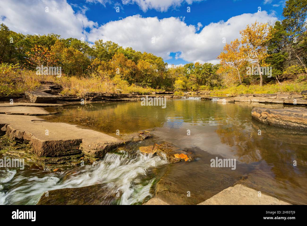 Fall color of the Osage Hills State Park at Oklahoma Stock Photo - Alamy